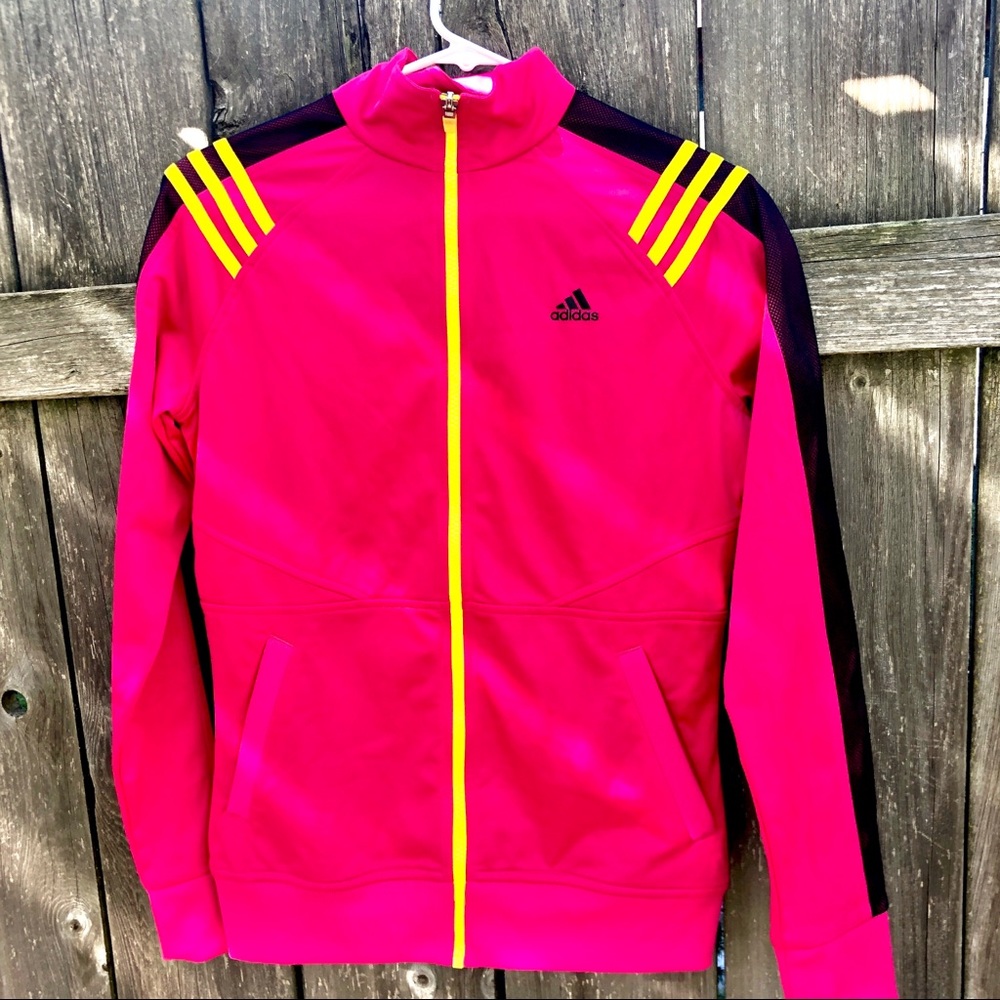 Pink Adidas Zip Front Track Jacket Small - Gem